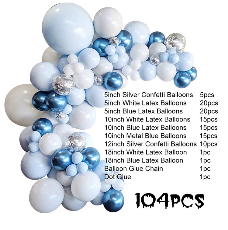 Baby Blue Balloon Garland Party Decor/ Birthday Party Balloons/ Blue ...