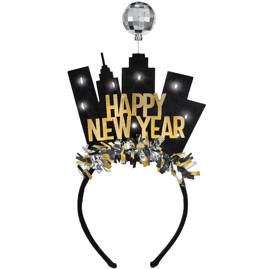 New Year Light-up Ball Drop Headband – Glow in the Dark Countdown Hair ...