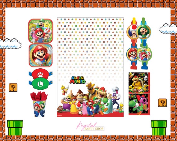 Super Mario Bros Children's Deluxe Birthday Party Kit | Etsy