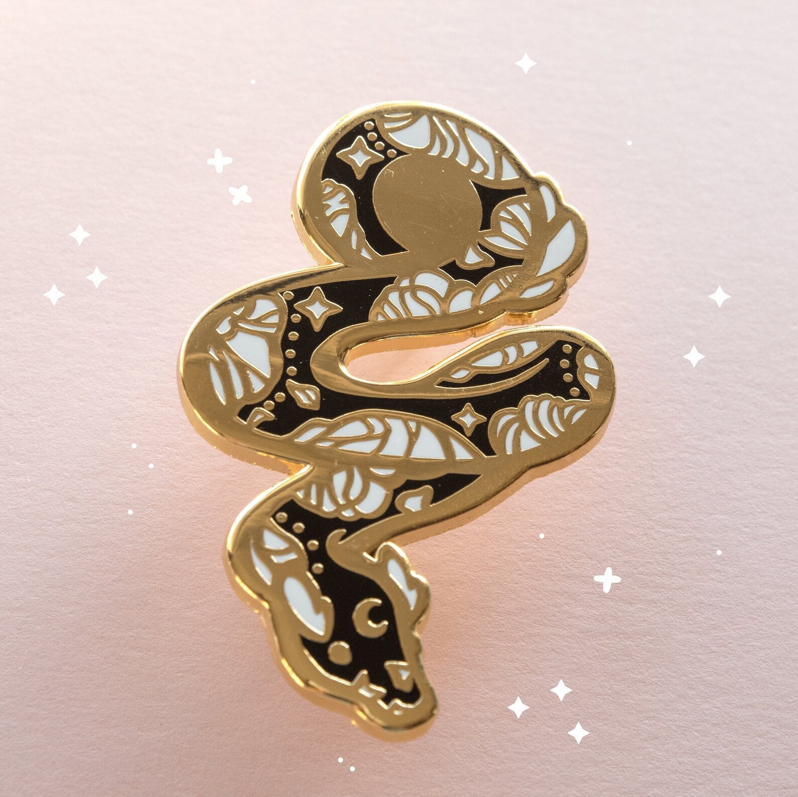 Lunar Snake Stars and Night Snake Moon Snake Gold Hard - Etsy