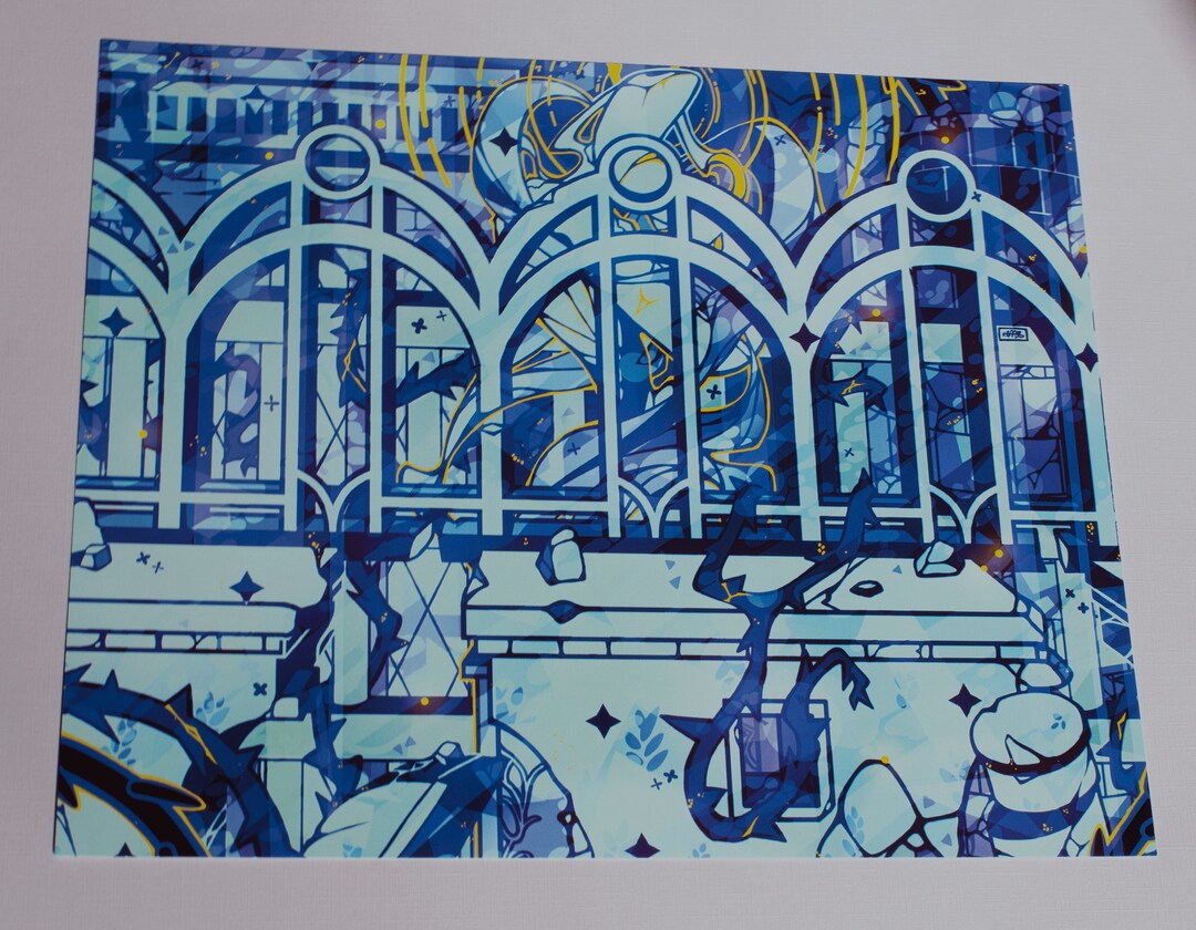 Blue Ruins Art Print 9" X 7", Fantasy Creature - Etsy