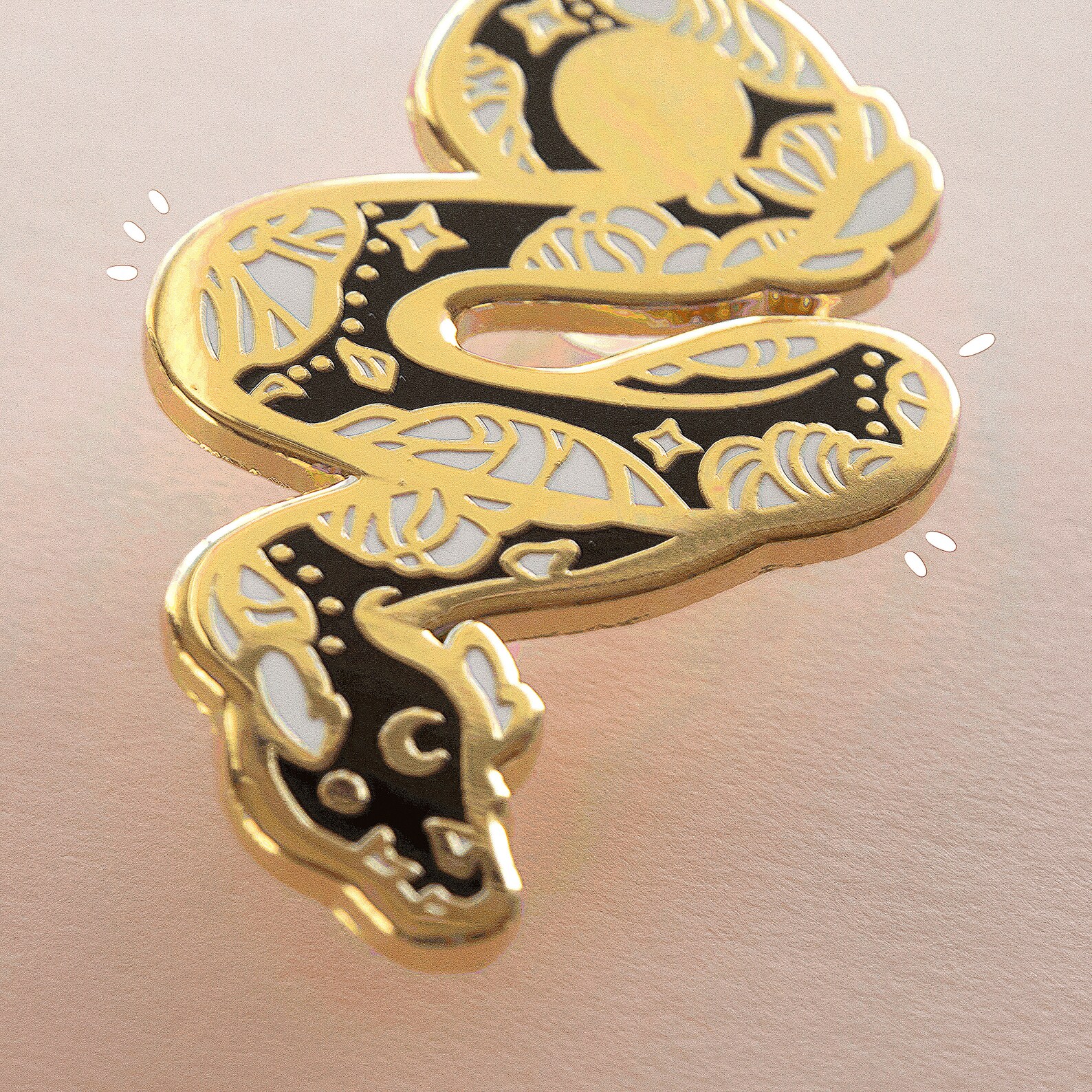 Lunar Snake Stars and Night Snake Moon Snake Gold Hard - Etsy