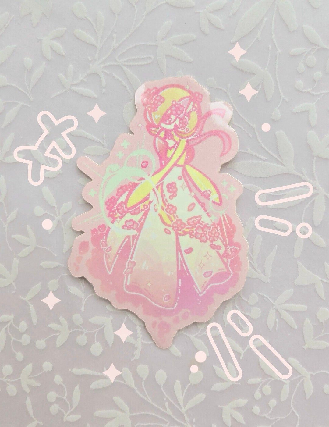 Spring Cherry Blossom Gardevoir Sticker, Cute Sakura Vinyl Sticker - Etsy