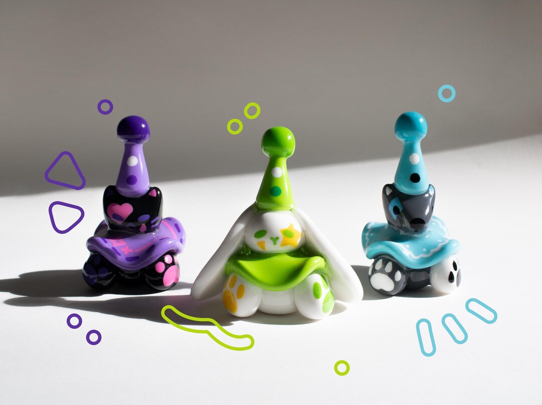 Clay Circus Desk Buddy, Cute Animal Clowns, Mini Polymer Decor Figurine ...