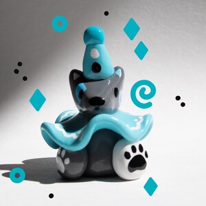 Clay Circus Desk Buddy, Cute Animal Clowns, Mini Polymer Decor Figurine ...