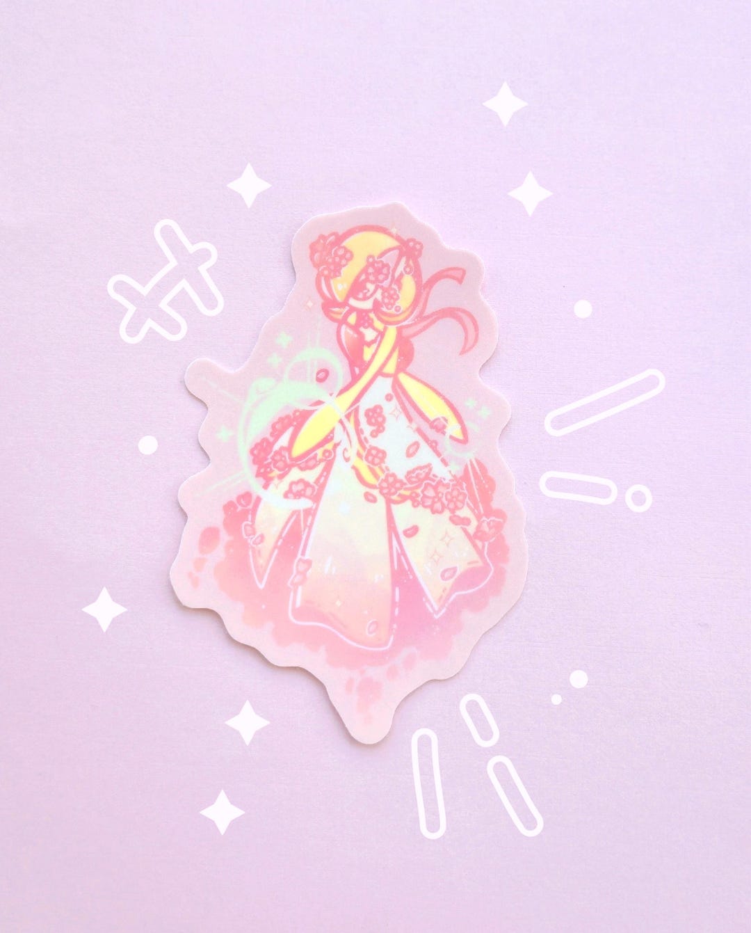 Spring Cherry Blossom Gardevoir Sticker, Cute Sakura Vinyl Sticker - Etsy