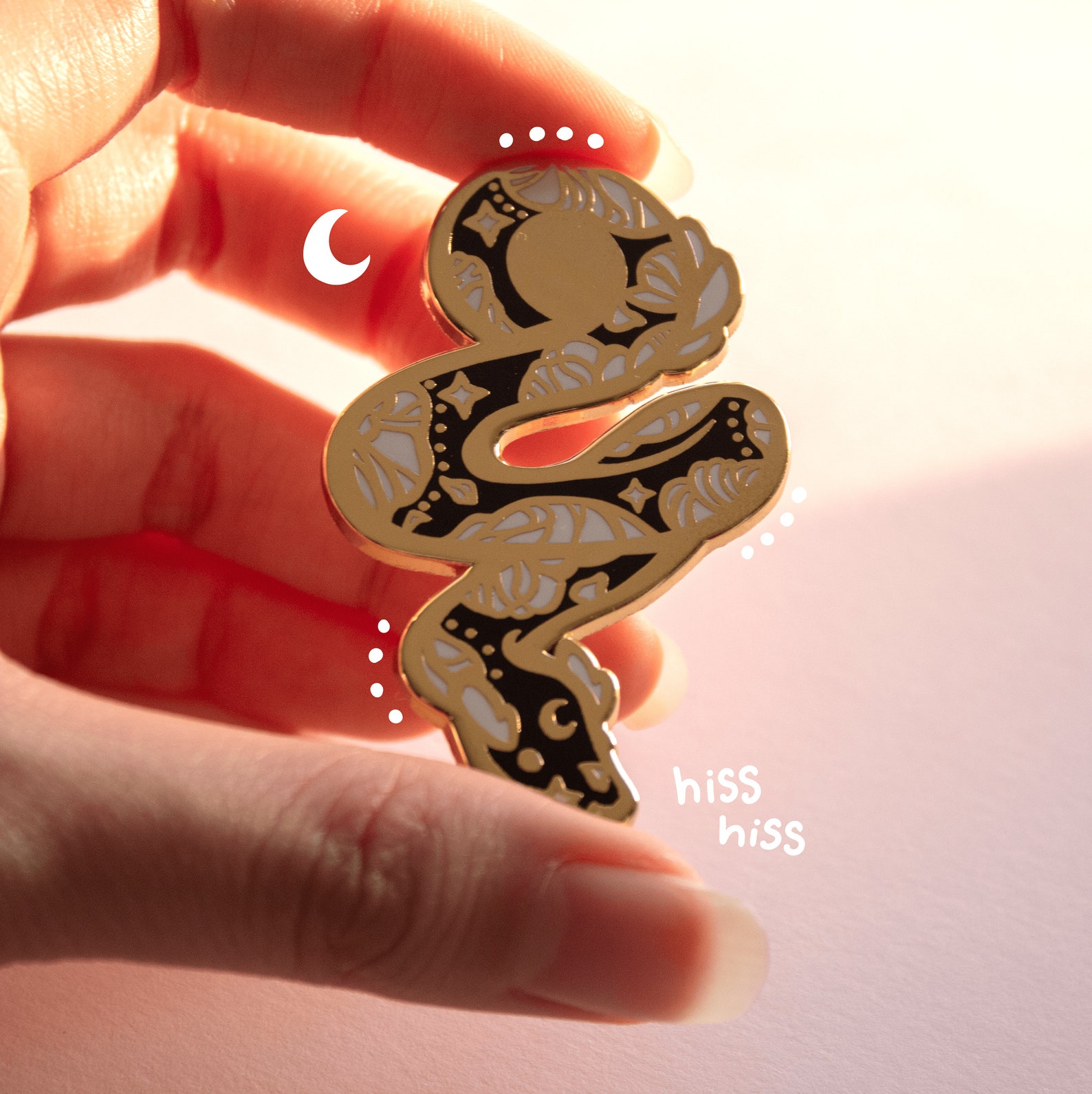 Lunar Snake Stars and Night Snake Moon Snake Gold Hard - Etsy