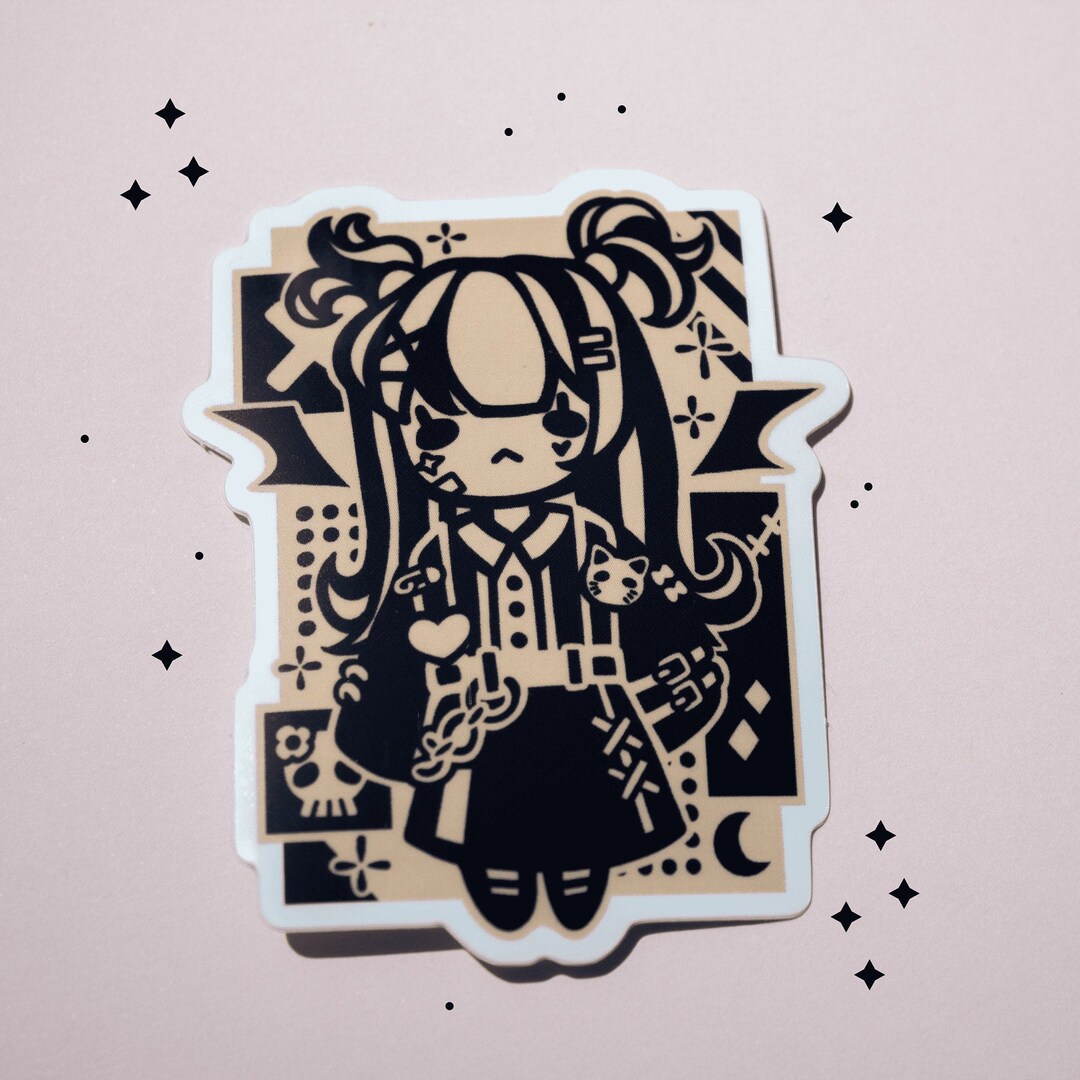 Vinyl Devil Girl Sticker, Weatherproof, Cute Girl Sticker - Etsy