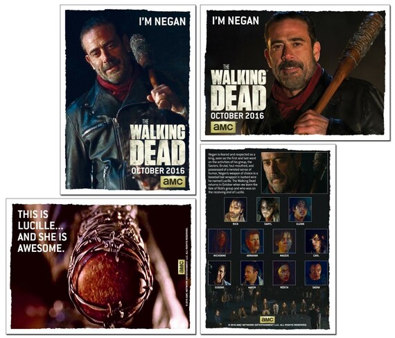 The Walking Dead Season 6 NEGAN & LUCILLE 2 Card Promo | Etsy
