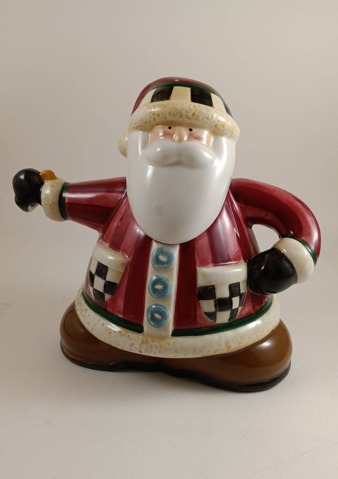 Debbie Mumm Short & Stout Santa Mini Teapot Sakura - Etsy
