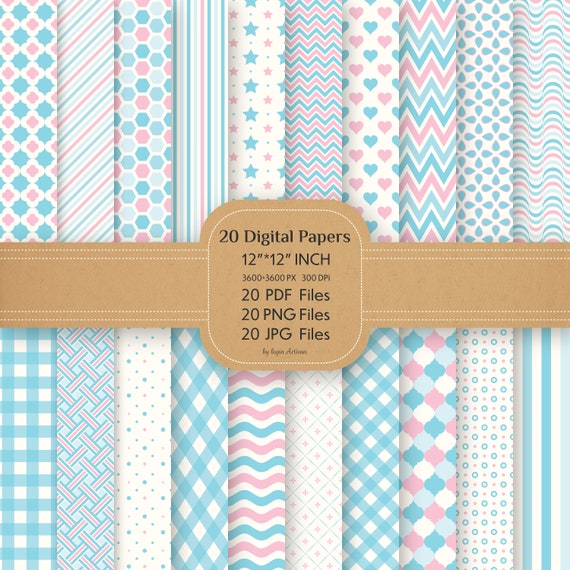 20 Seamless Digital Paper Printable Scrapbook Paper | Etsy