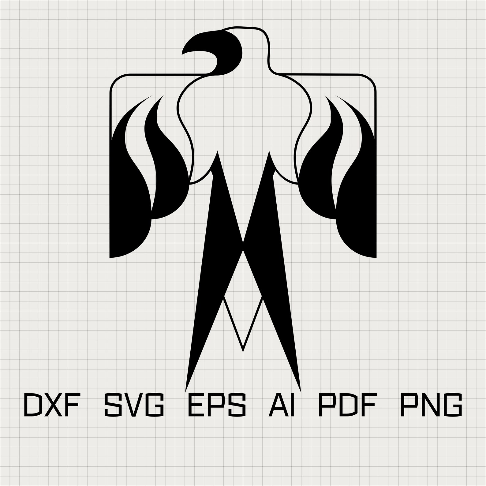 Thunderbird Cut File Svg Dxf Eps Ai Pdf Png Files - Etsy