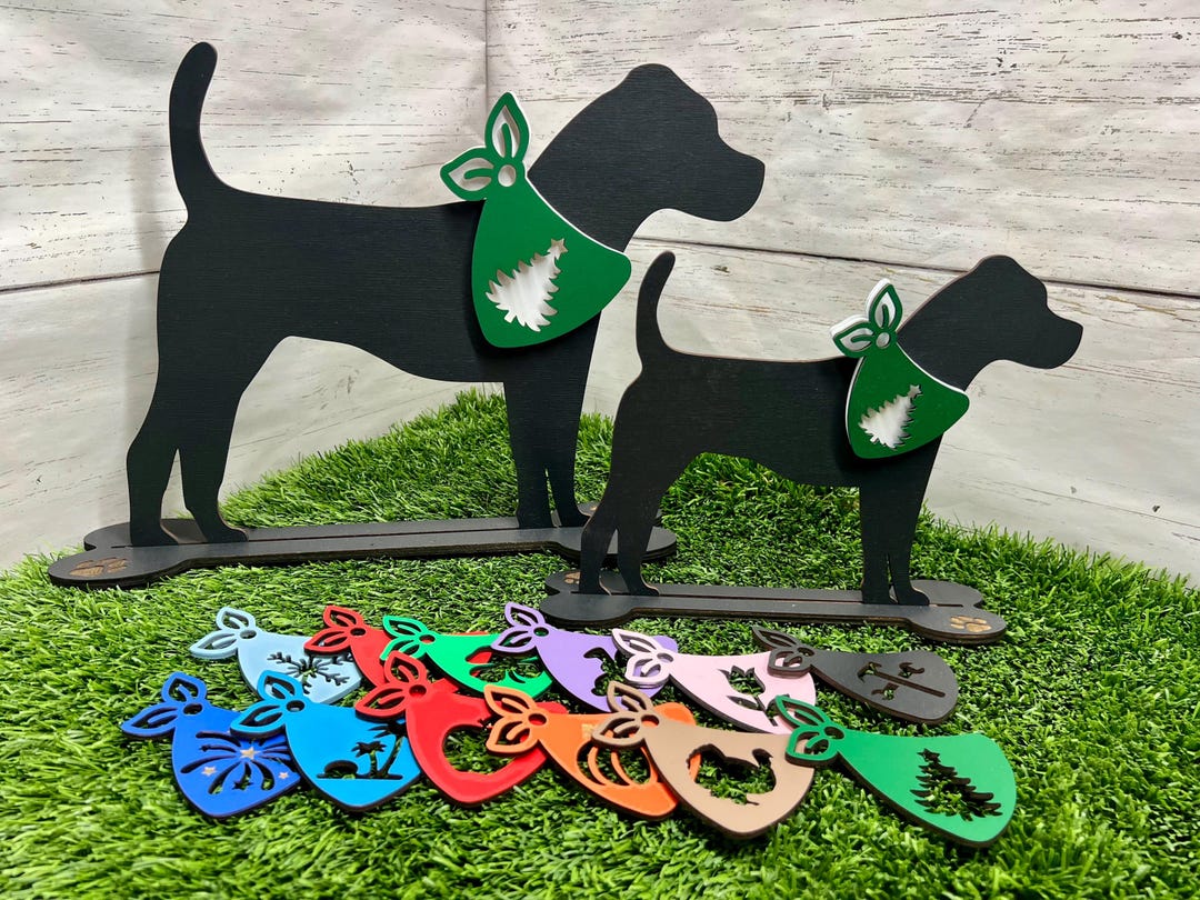 Wooden Jack Russell Silhouette: Interchangeable Bandannas, Year Round ...
