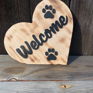 Heart Shaped Pet Welcome Sign - Etsy