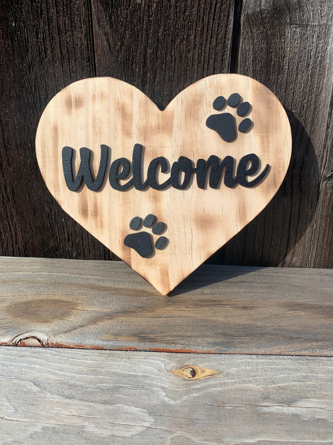 Heart Shaped Pet Welcome Sign - Etsy