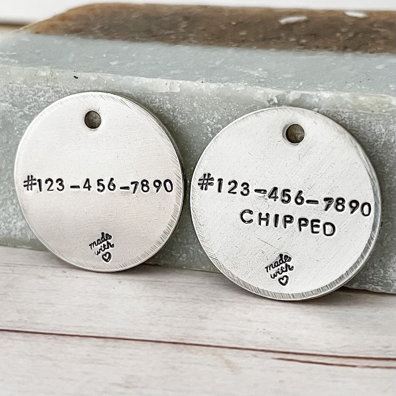 Simple Custom Hand Stamped Dog Tag Dog Tags for Dogs Pet Id - Etsy