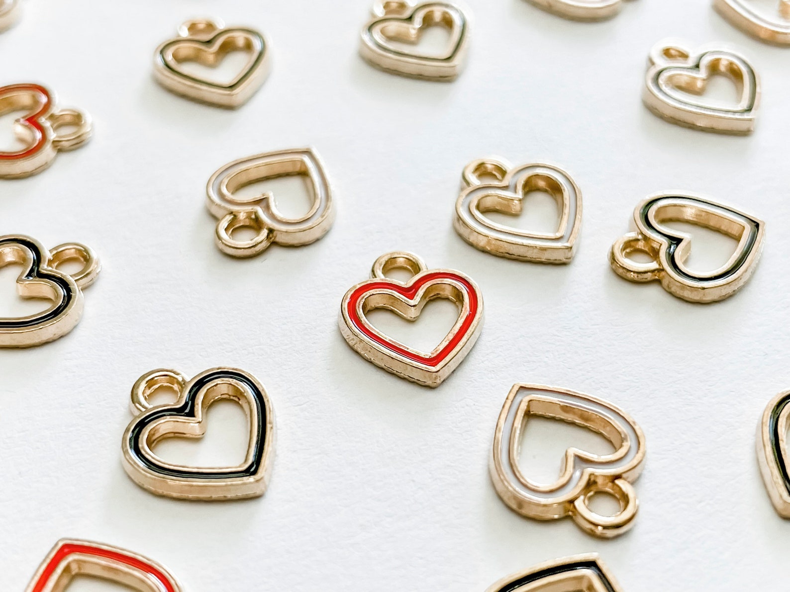 Gold Edge Heart Dog Tag Charm, Reversible Pet ID Charm - Etsy