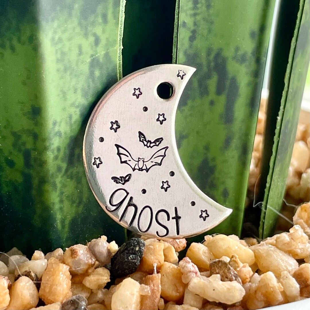 Moon Shaped Bats Halloween Night Pet Tag Dog Tag Cat Tag - Etsy