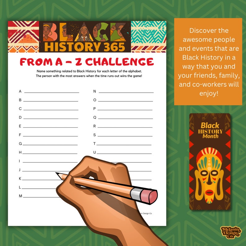 Black History Game - From A to Z Challenge| Group Activity | Office ...