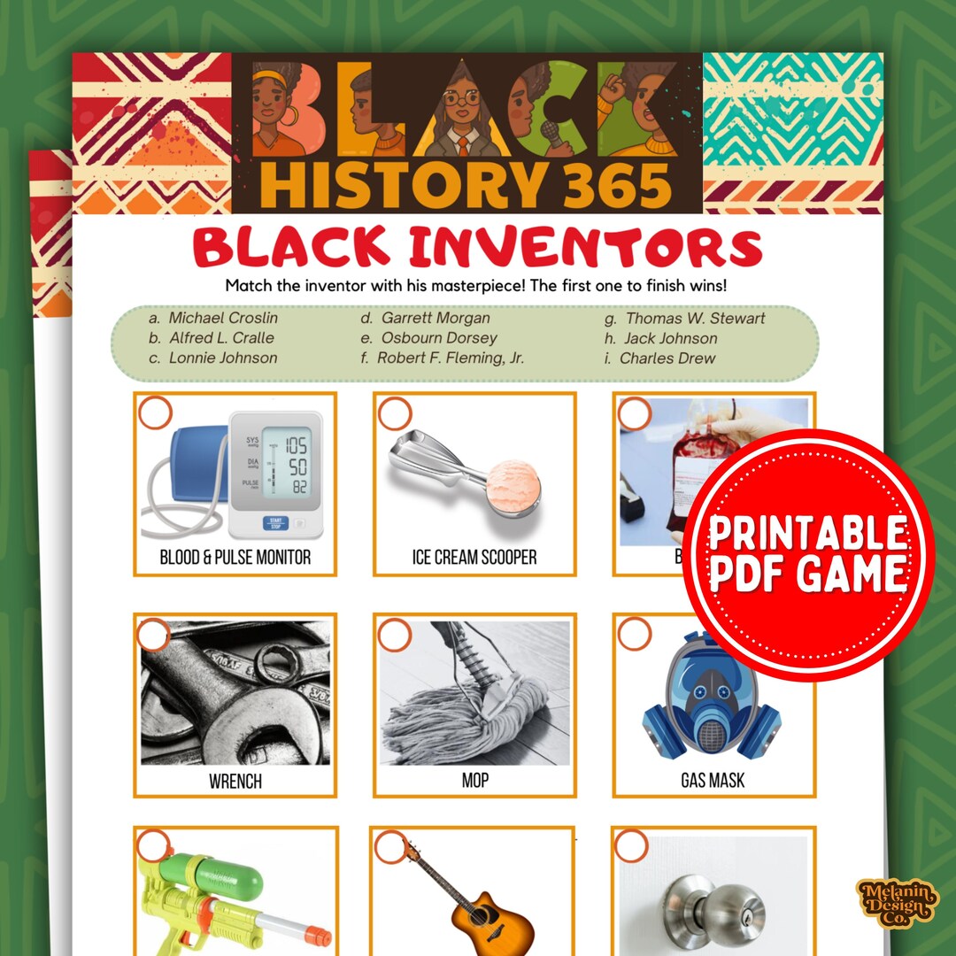 Black History Game -BLACK INVENTORS | Fun Printable Games | Office ...