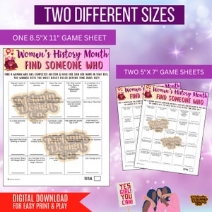 Women's History Game - Find Someone Who | Group Activity | Office Games ...