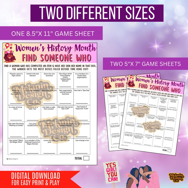 Women's History Game - Find Someone Who | Group Activity | Office Games ...