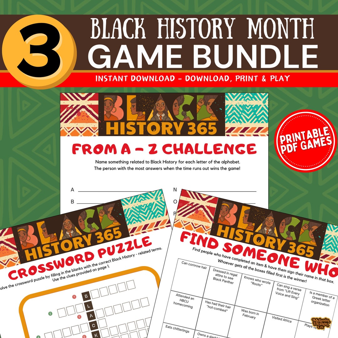 Black History 3 Game Bundle | Group Activity | Office Games | Printable ...