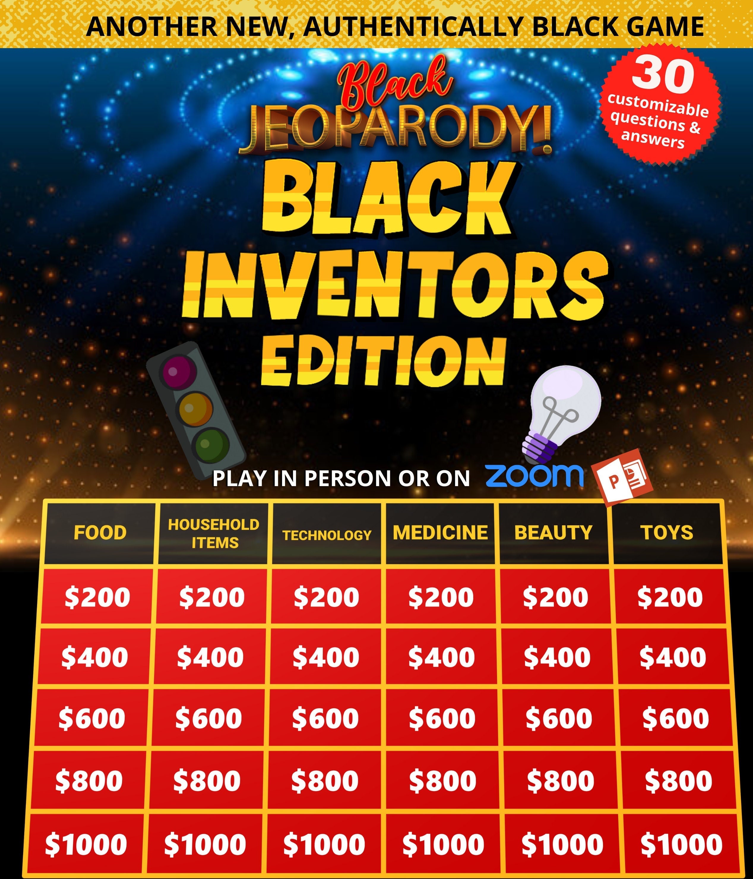 Black Jeoparody Black Inventors Edition Virtual Zoom Game - Etsy