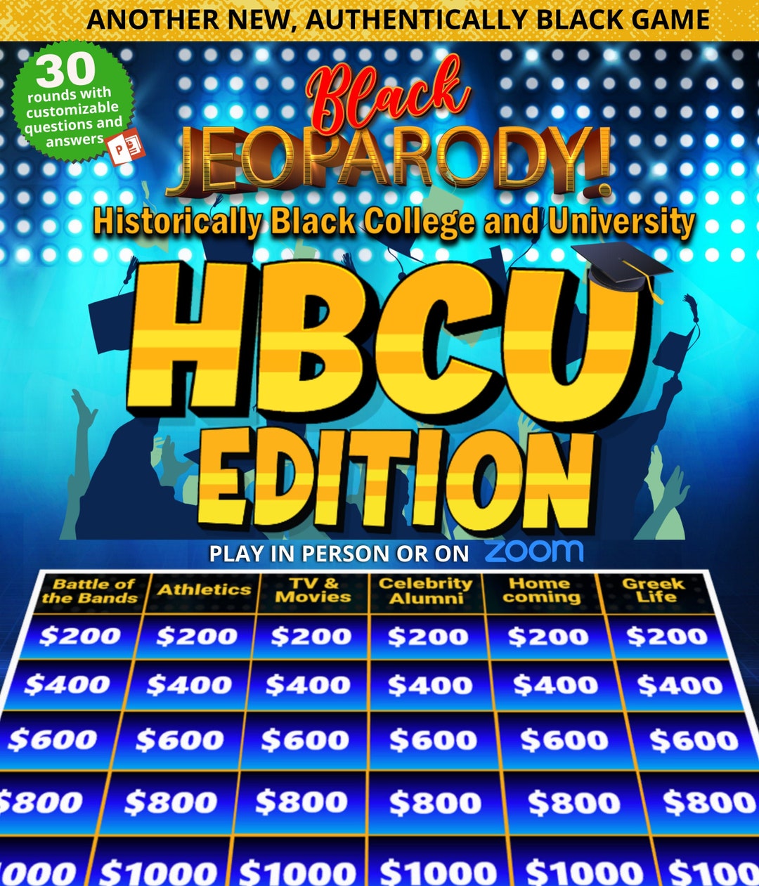 Black Jeoparody! - HBCU Edition - Virtual Zoom Game - Powerpoint Game ...