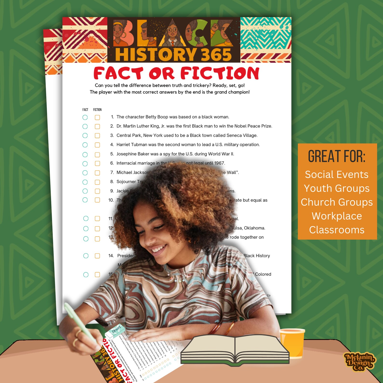 Black History Game - FACT OR FICTION | Fun Printable Games | Office ...