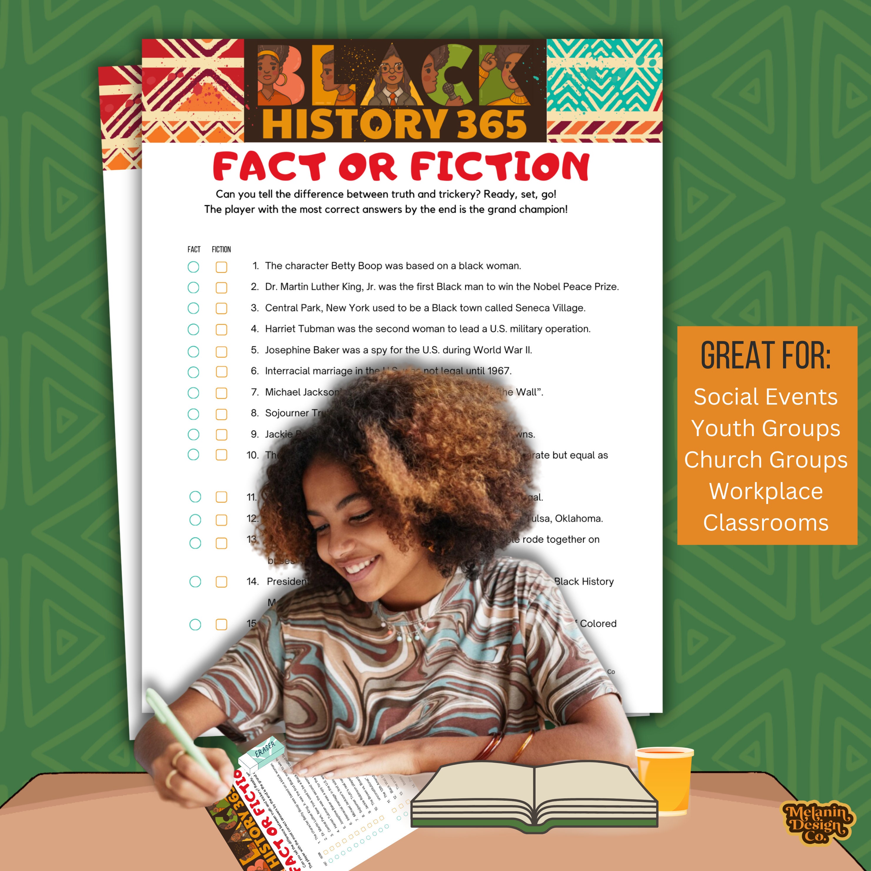 Black History Game - FACT OR FICTION | Fun Printable Games | Office ...