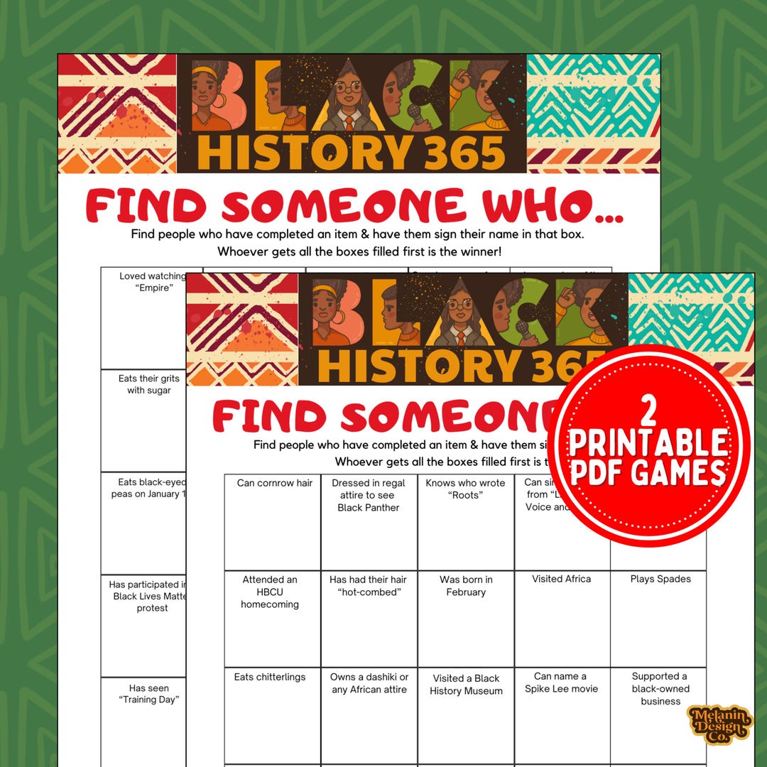 Black History Game - Find Someone Who... | Group Activity | Office ...
