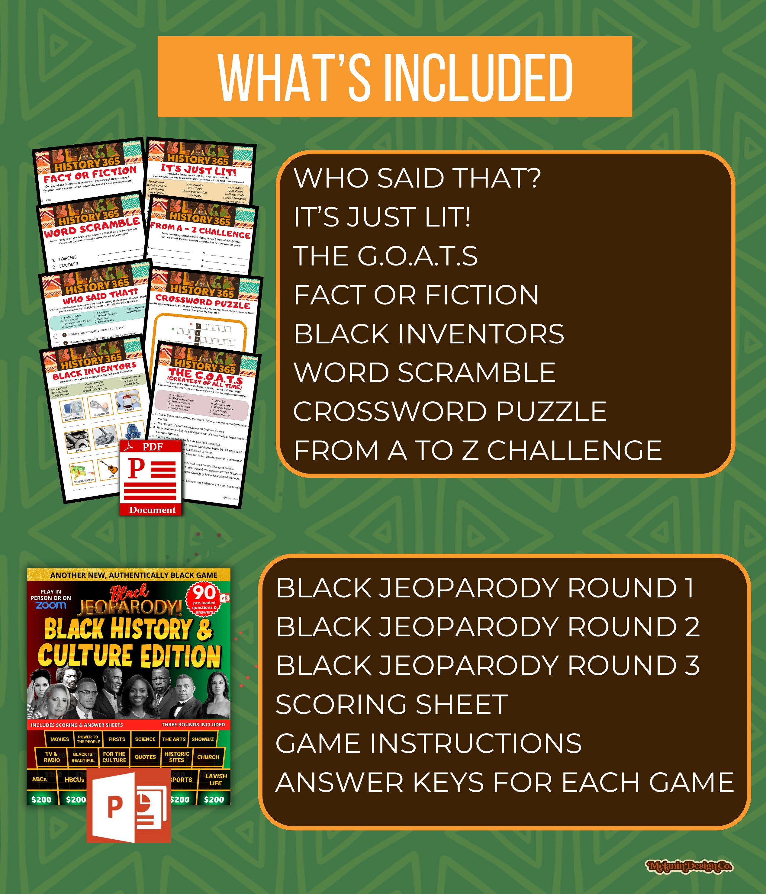 Black History ULTIMATE Game Bundle Black Jeoparody & 8 Printable Games ...