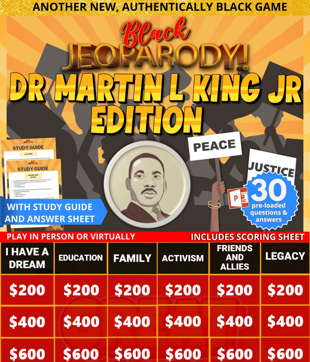 Black Jeoparody! - Dr. Martin Luther King, Jr. Edition - Virtual Zoom ...