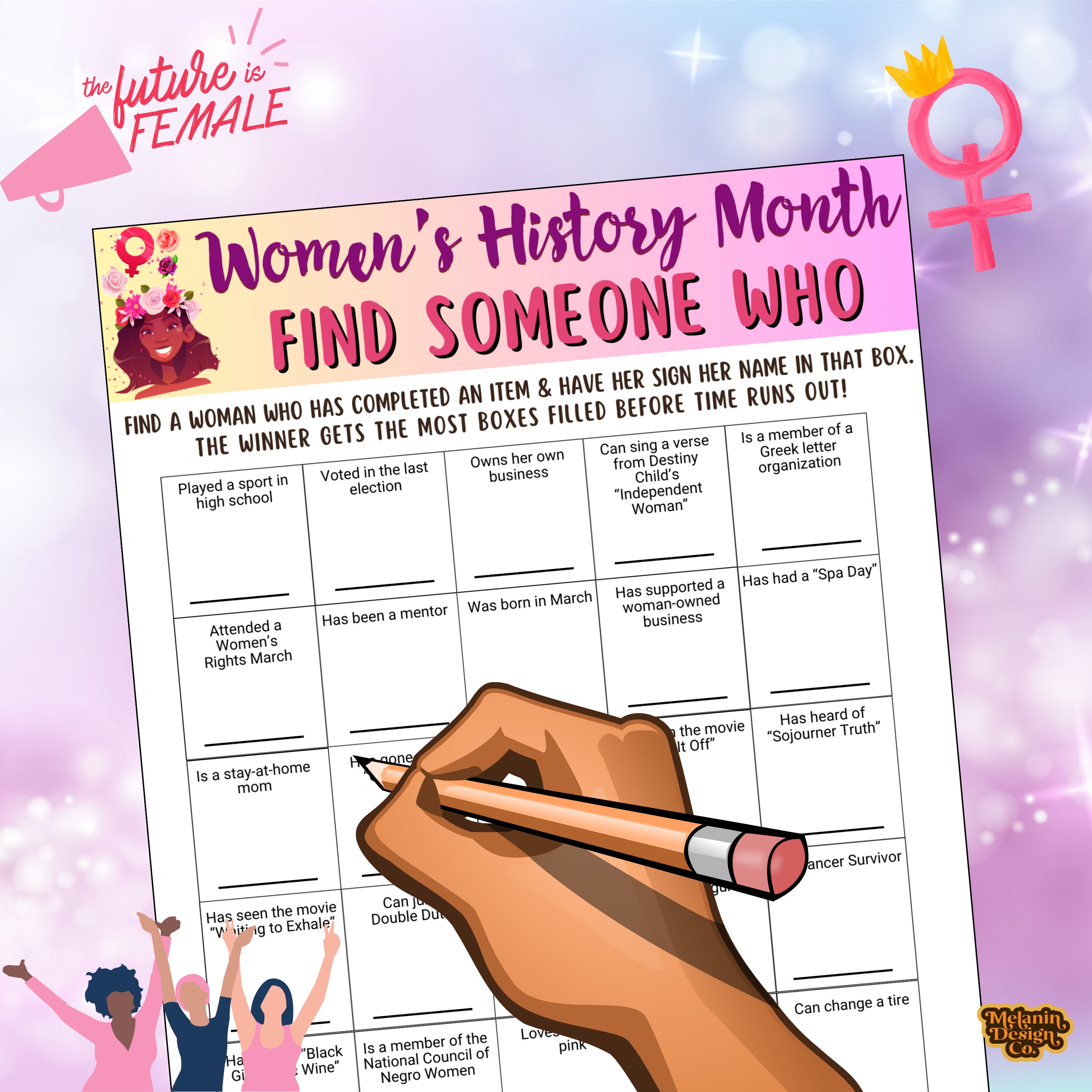 Women's History Game - Find Someone Who | Group Activity | Office Games ...