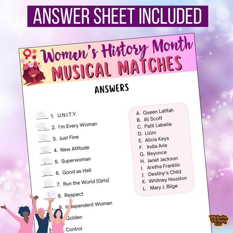 Women's History Month Game - Musical Matches| Group Activity | Office ...
