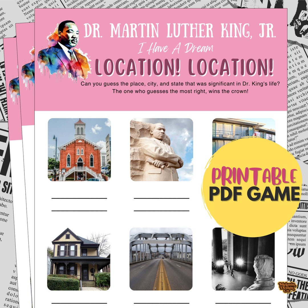 Dr. Martin Luther King, Jr. - LOCATION! LOCATION! | Printable Game ...