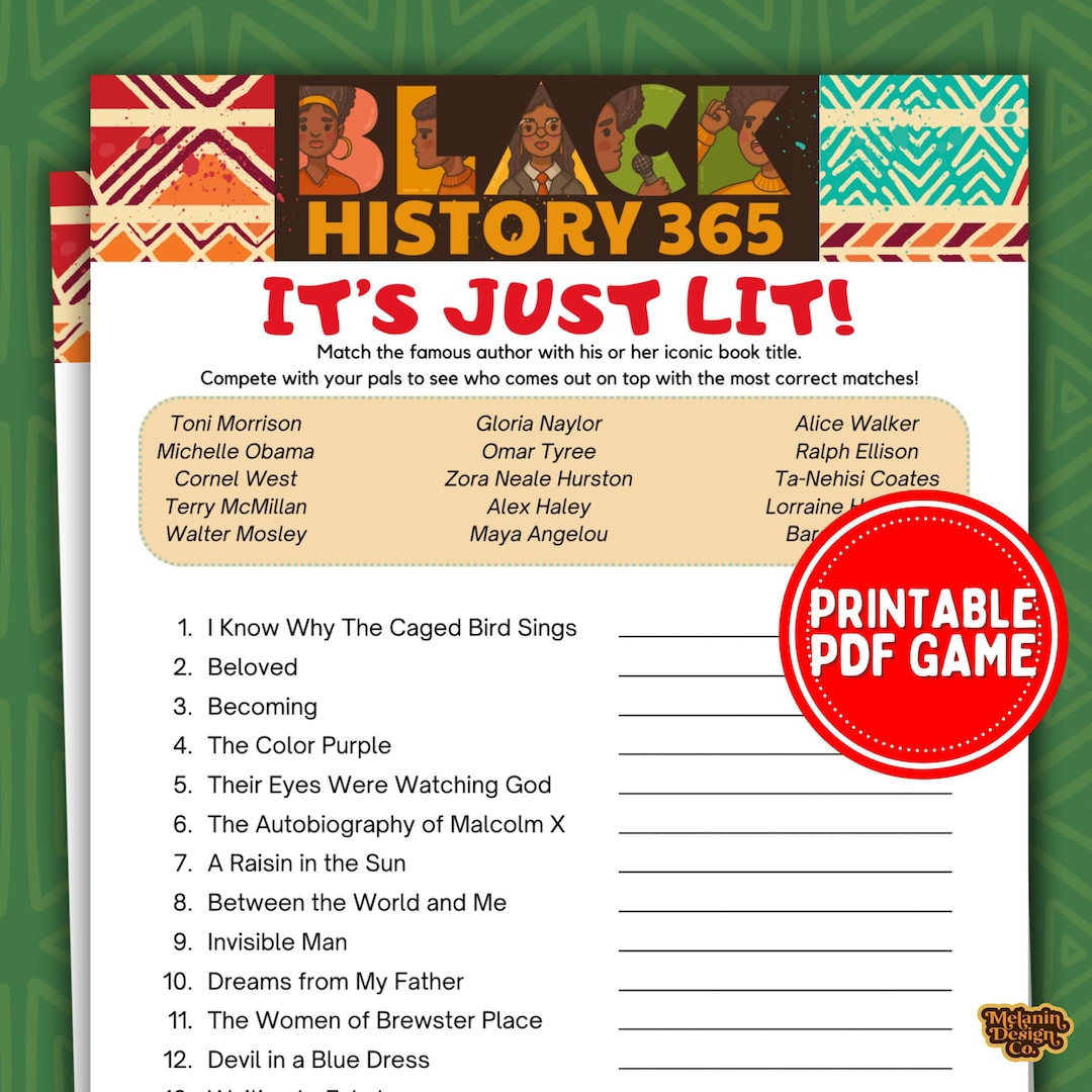 Black History 365 Game - IT'S JUST LIT | Fun Printable Games | Office ...