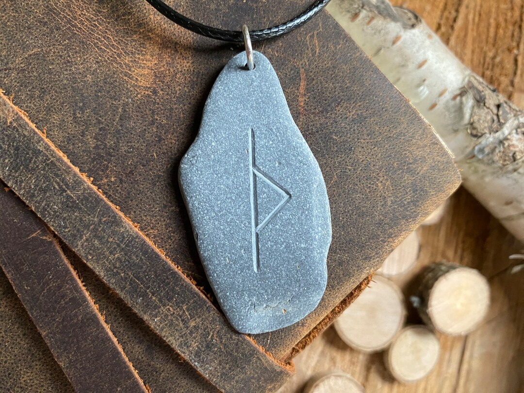 Thurisaz Rune Necklace Defence Rune Engraved Slate Nordic Viking ...