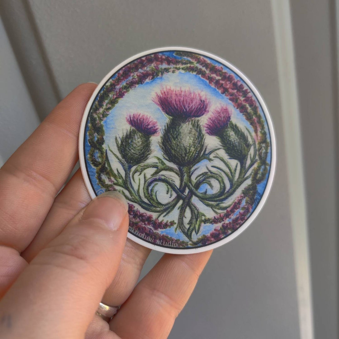 Scottish Thistle Vinyl Waterproof Sticker Celtic Knot Matte Finish - Etsy