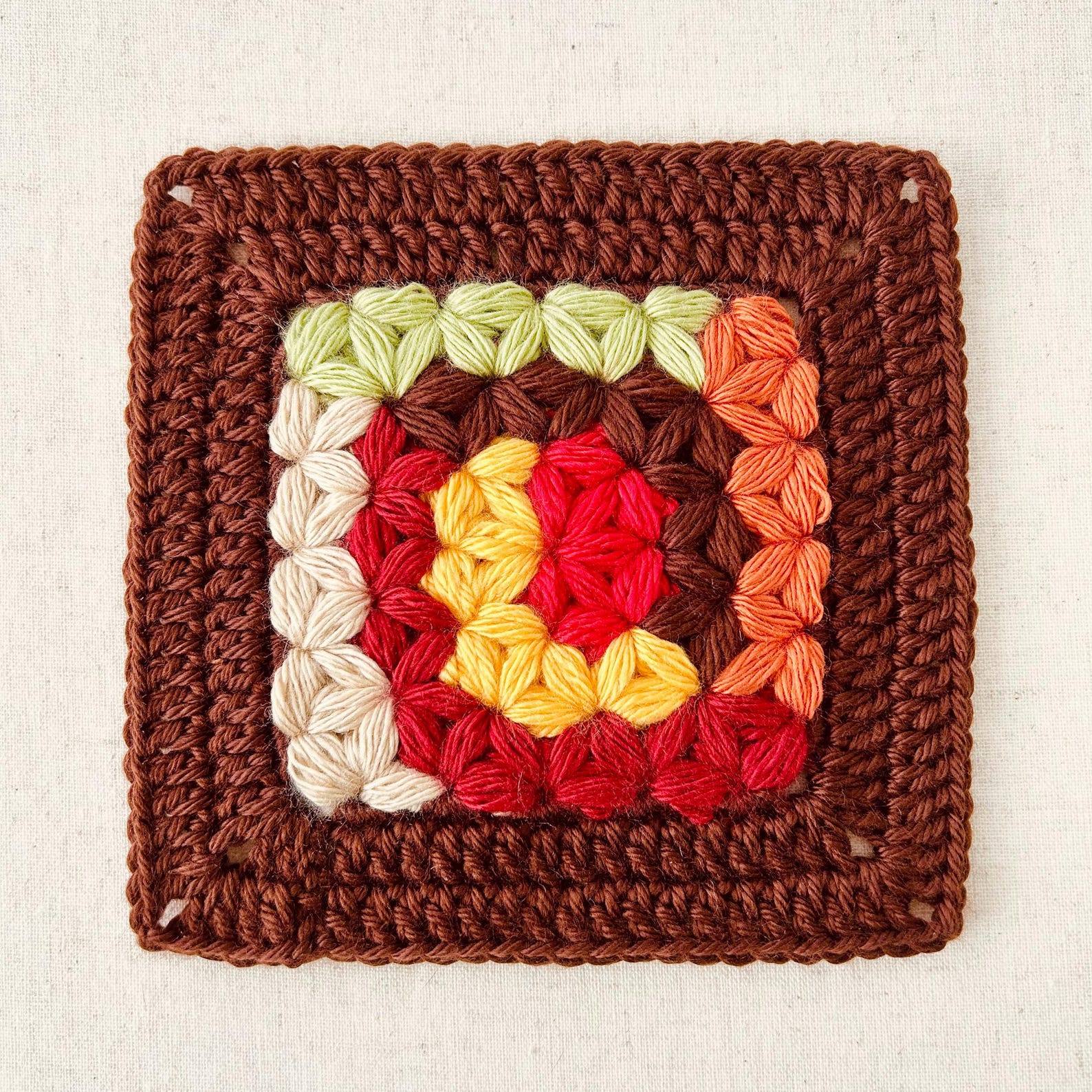 54 7 Colors Swirl Square Motif | Granny Square | Jasmine Stitch Square ...