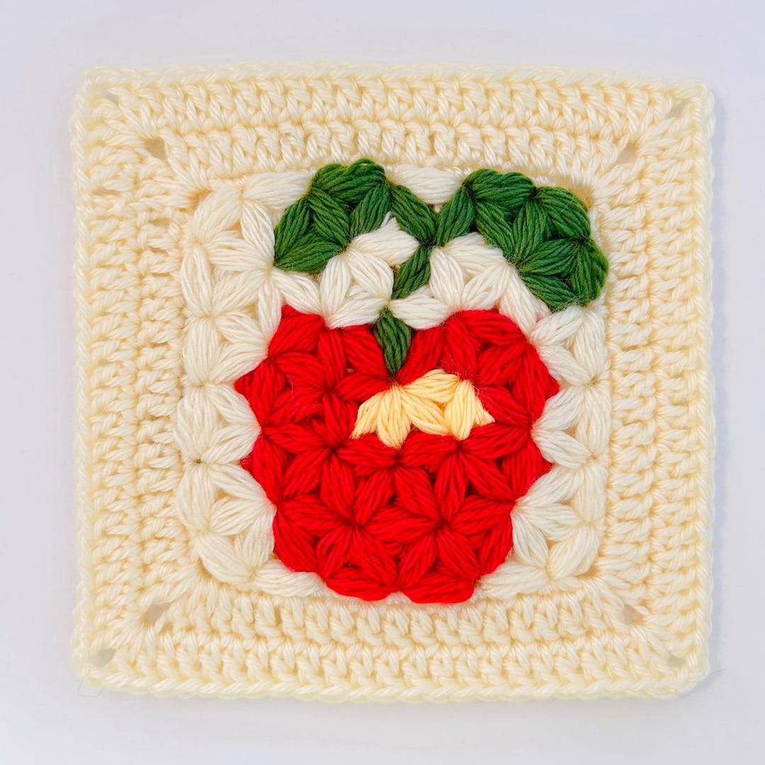 91 Apple Square Motif | Granny Square | Jasmine Stitch | Crochet ...