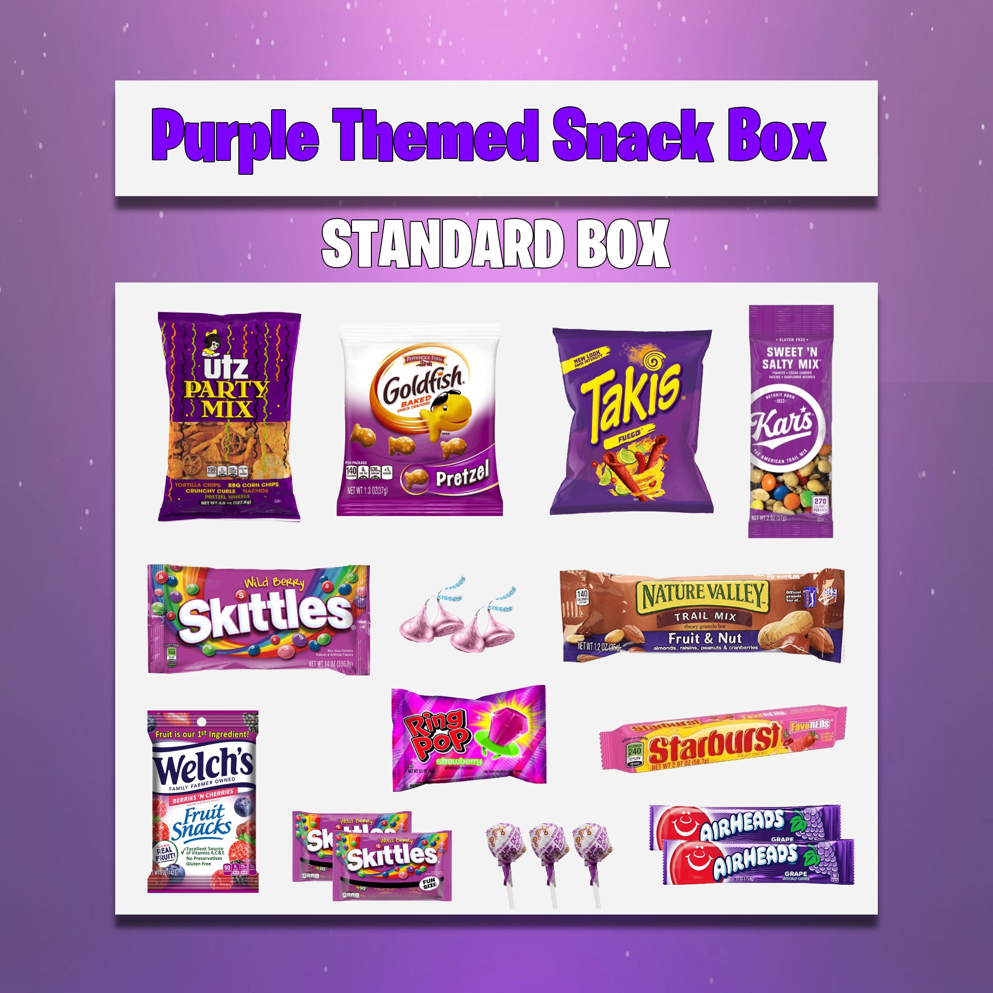 Purple Gift Box Purple Themed Snack Care Package Thinking - Etsy UK