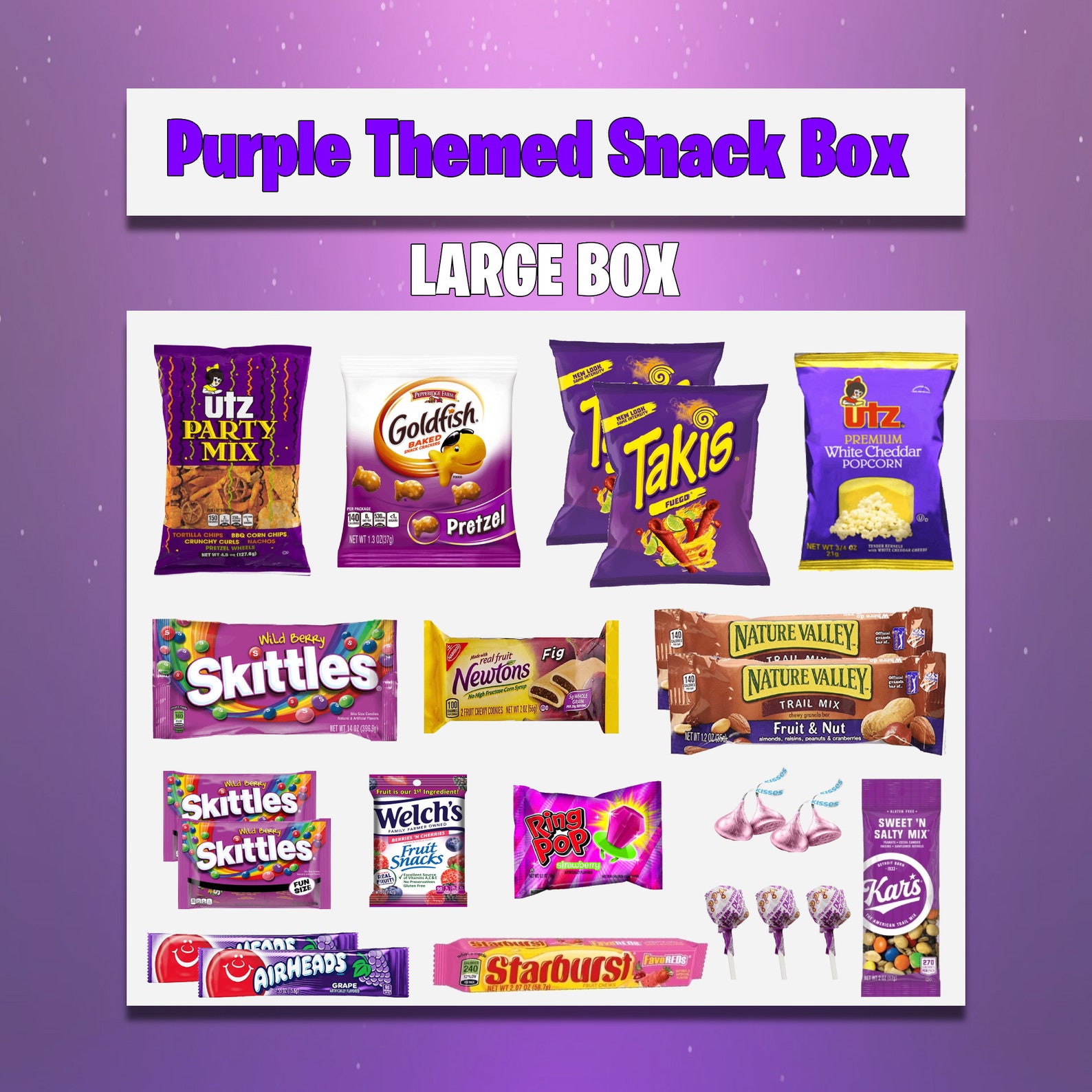 Purple Gift Box Purple Themed Snack Care Package Thinking - Etsy