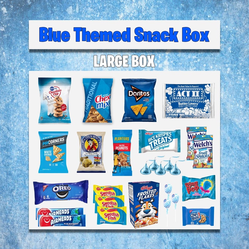 Blue Snacks Blue Snack Box Out of the Blue Gift Box Blue - Etsy
