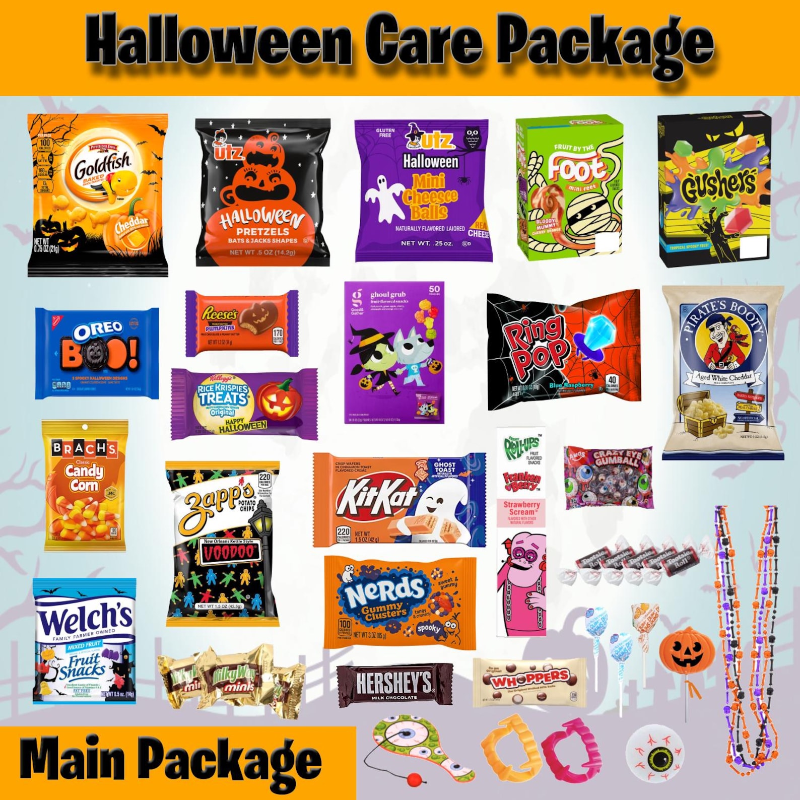 Halloween Gift Box W/ Halloween Candy | Spooky Halloween Basket Gift ...