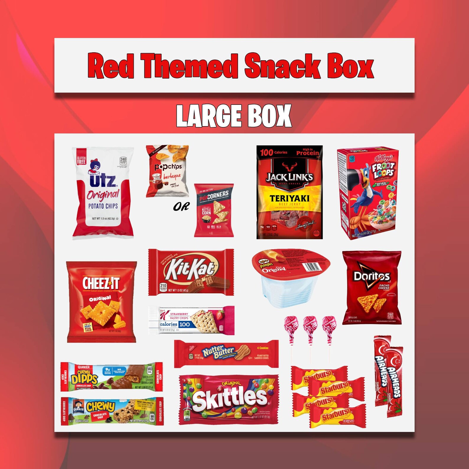 Red Gift Box Red Gifts Snack Box Red Gift Basket College - Etsy