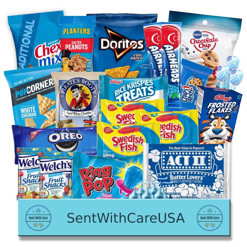 Blue Snacks Blue Snack Box Out of the Blue Gift Box Blue - Etsy