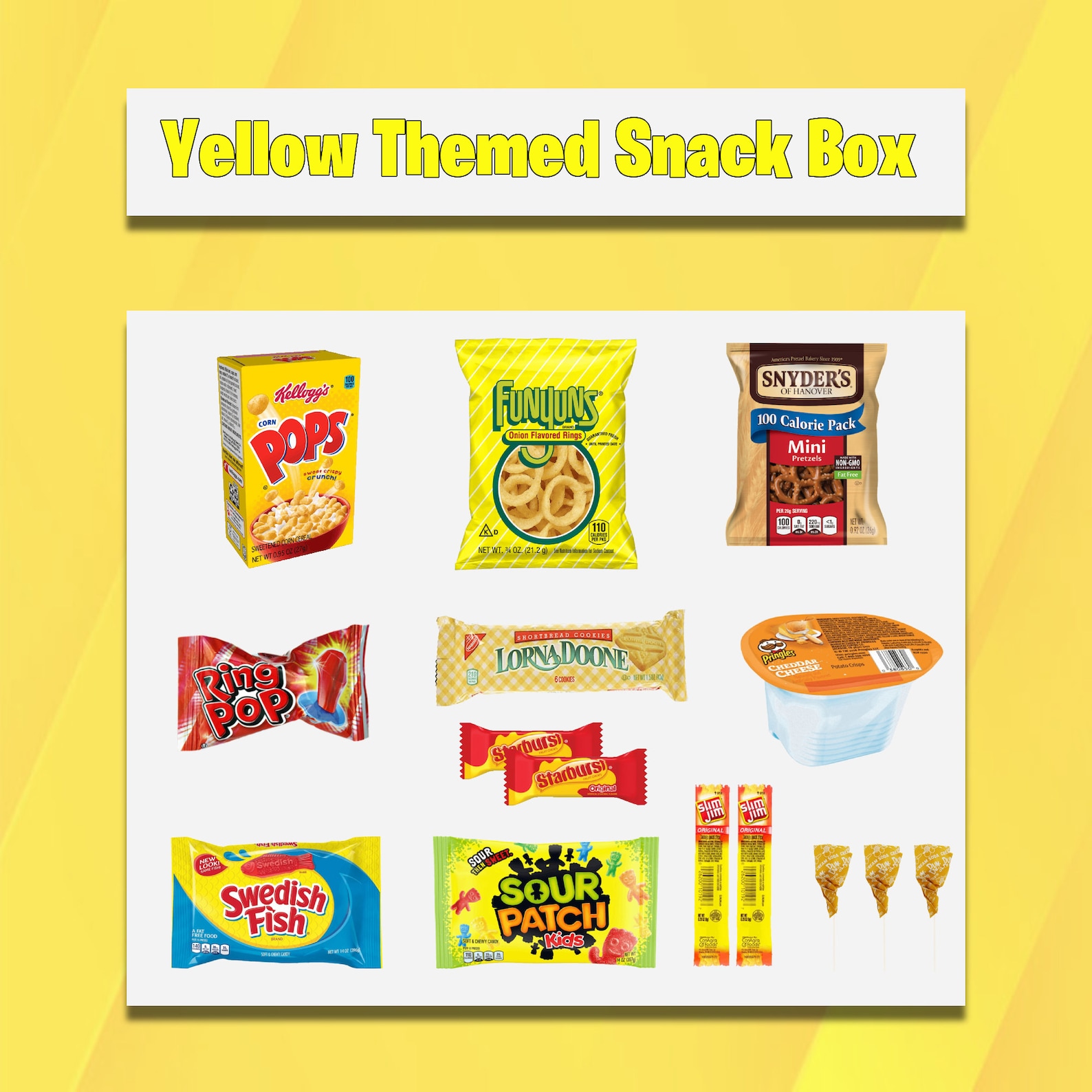 Box of Sunshine Snacks Yellow Gift Box Sunshine Box Snack - Etsy