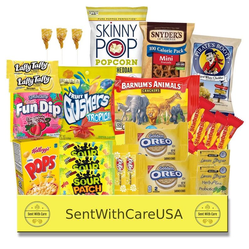 Box of Sunshine Snacks Yellow Gift Box Sunshine Box Snack - Etsy